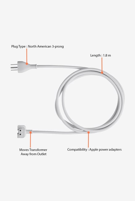 Buy Apple Power Adapter Extension Cable (White) Online at Best Prices ...