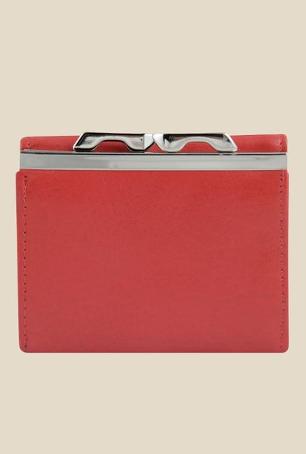 Buy Kara Red Solid Tri-Fold Leather Wallet For Women At Best Price ...