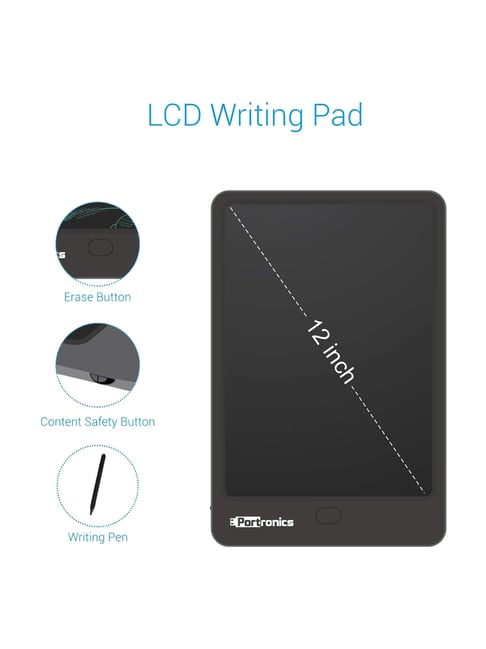 Buy Portronics POR-942 RuffPad 12 Plus 12 Inch Re-Writable LCD Pad ...
