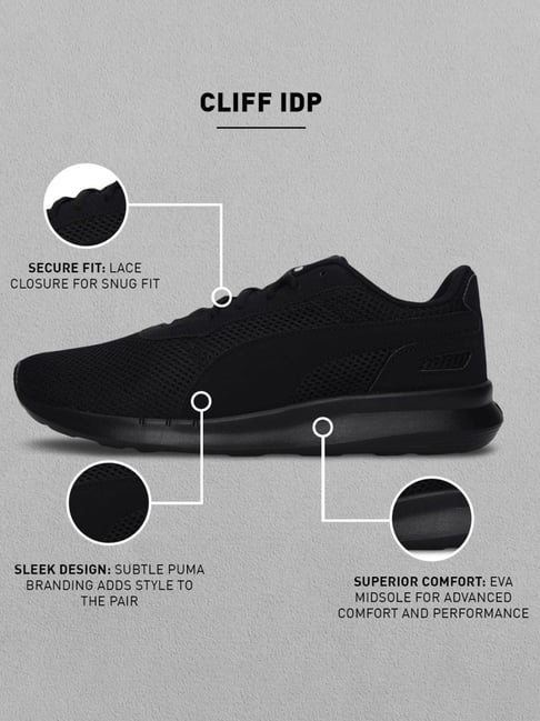 Buy Puma Men's Cliff IDP Jet Black Running Shoes for Men at Best Price ...