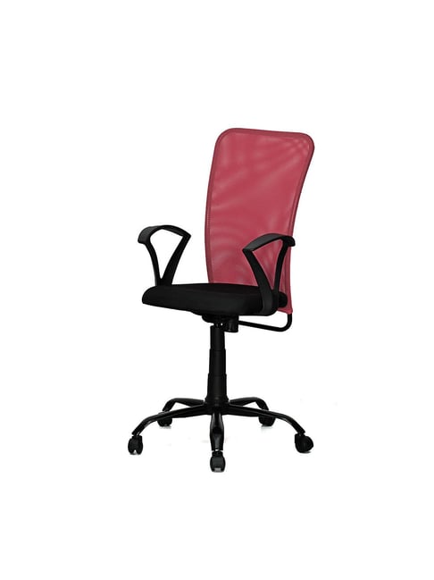 Buy Nilkamal Hanoi Maroon & Black Fabric Ergonomic Mid Back Office ...