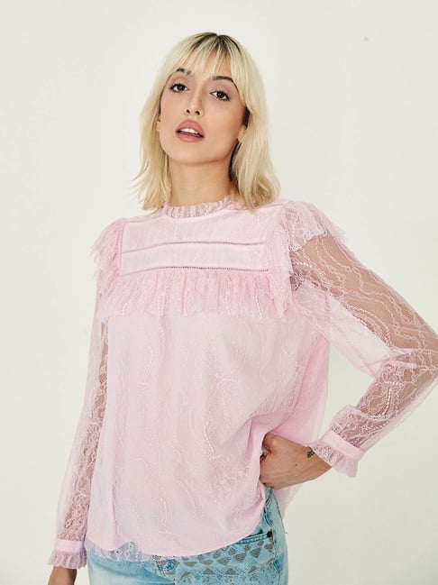 Cover Story Pink Lace Top