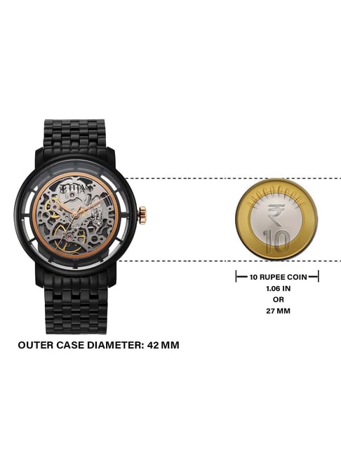 Titan 90158KM01 Mechanical Slimline Analog Watch for Men