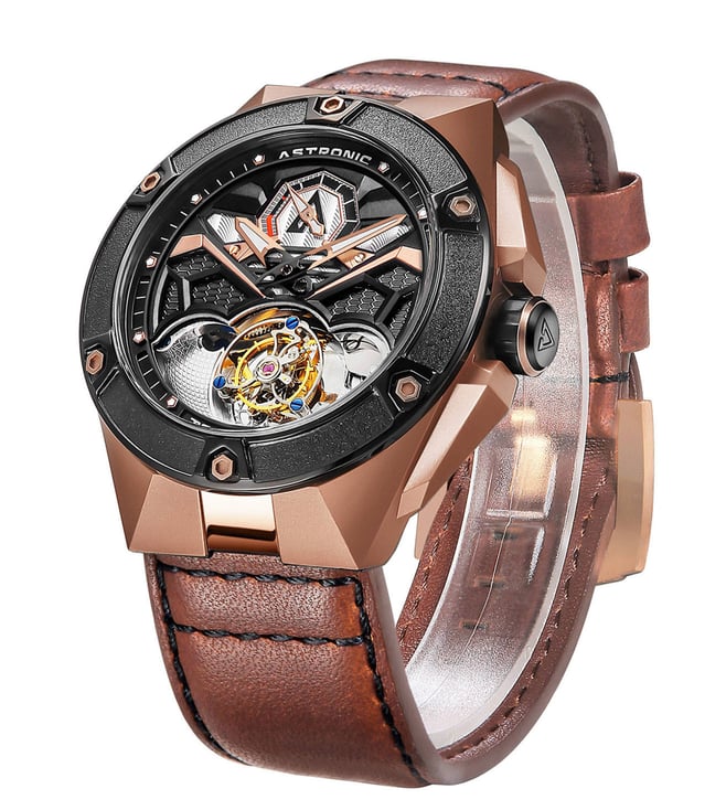 Buy Astronic STL-117S-RG Nighthawk Tourbillon 3D Co Axial Watch for Men ...