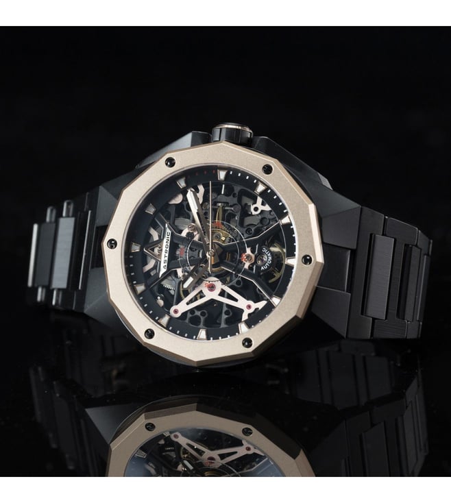 Buy Astronic AVE-64B-RG Apache Skeleton 21 Jewels Automatic Watch for ...