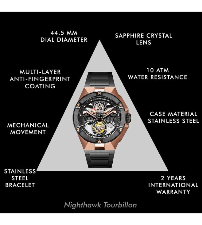 Buy Astronic STL-117B-RG Nighthawk Tourbillon 3D Co Axial Watch for Men ...