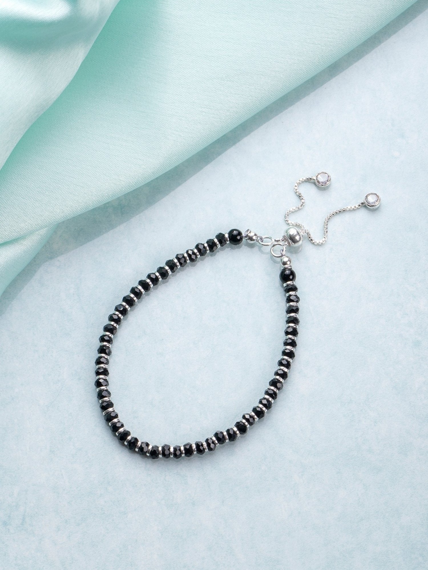 Silver black moti bracelet store