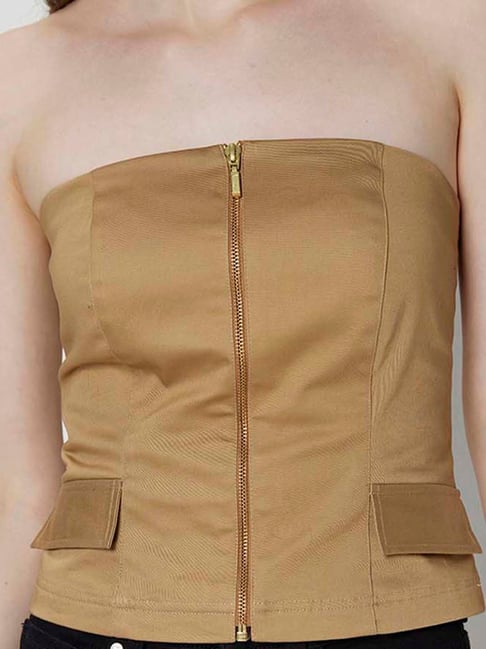Buy Cover Story Beige Tube Top for Women's Online @ Tata CLiQ