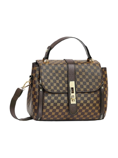 Buy Styli Brown Printed Satchel Handbag at Best Price @ Tata CLiQ Buy Styli Brown Printed Satchel Handbag at Best Price @ Tata CLiQ