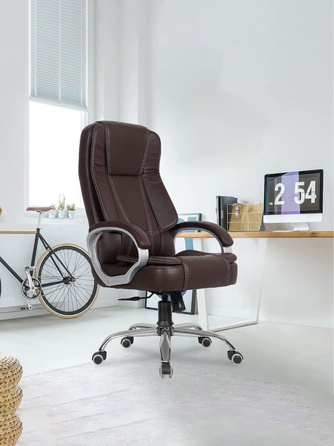 Buy Green Soul Vienna Brown PU Leather High Back Chair at Best Price Tata CLiQ