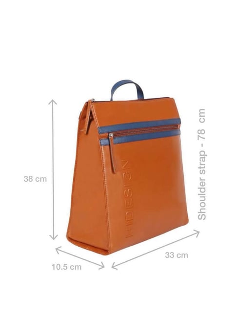 Buy Hidesign Orange Leather Large Convertible Backpack Online At Best ...