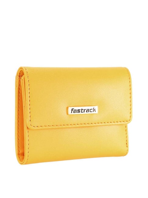 Buy Fastrack Yellow Solid Tri-Fold Wallet for Women Online At Best ...