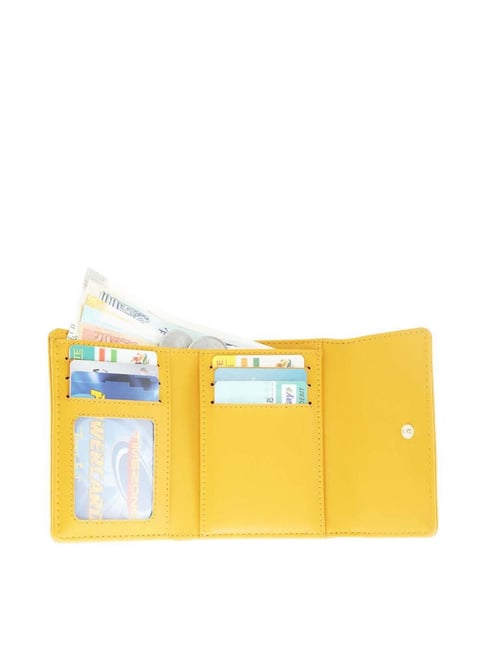 Buy Fastrack Yellow Solid Tri-Fold Wallet for Women Online At Best ...