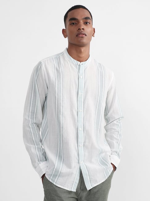 ETA by Westside Striped Teal Resort Fit Shirt - Price History