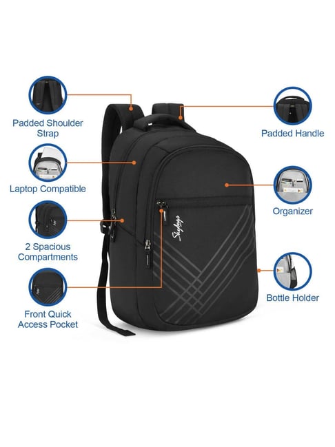 Buy Skybags New Arthur 29 Ltrs Black Medium Laptop Backpack Online At Best Price @ Tata CLiQ