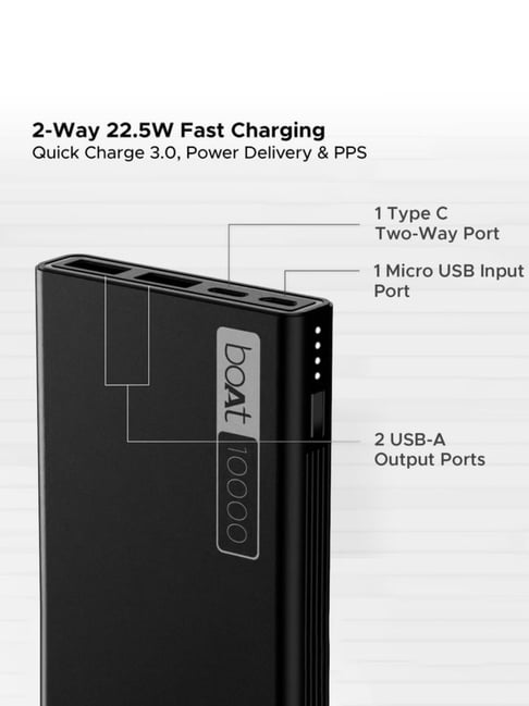 Buy Boat EnergyShroom PB300 Powerbank with 10000mAh Battery (Black ...