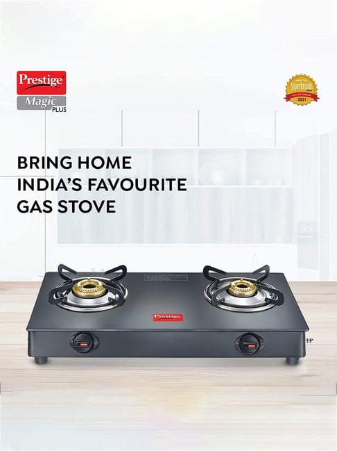Buy Prestige Magic Plus GTMP-02 Black Gas Stove With 2 Brass Burner at ...