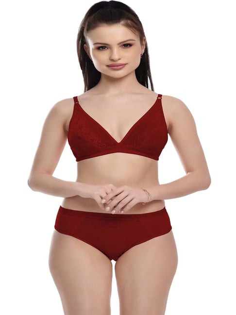Maroon bra and panty set store