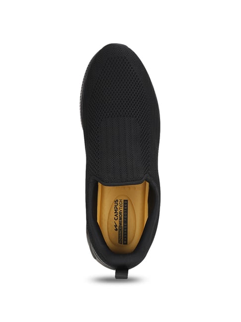 Campus Men Black Walking Sports Shoes