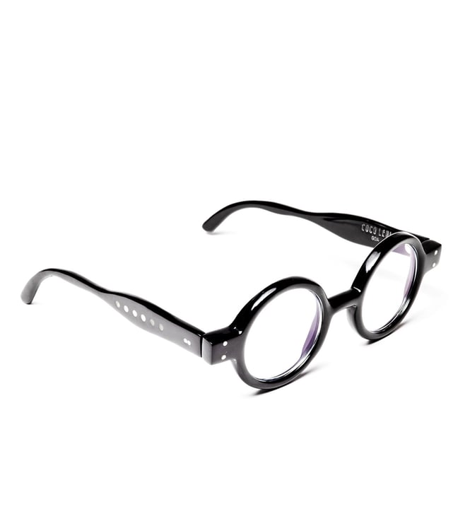Coco Leni FL1FBHABH Black Round Unisex Eyewear Frames