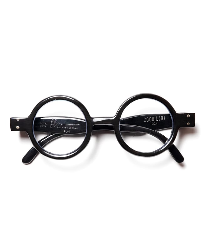 Coco Leni FL1FBHABH Black Round Unisex Eyewear Frames