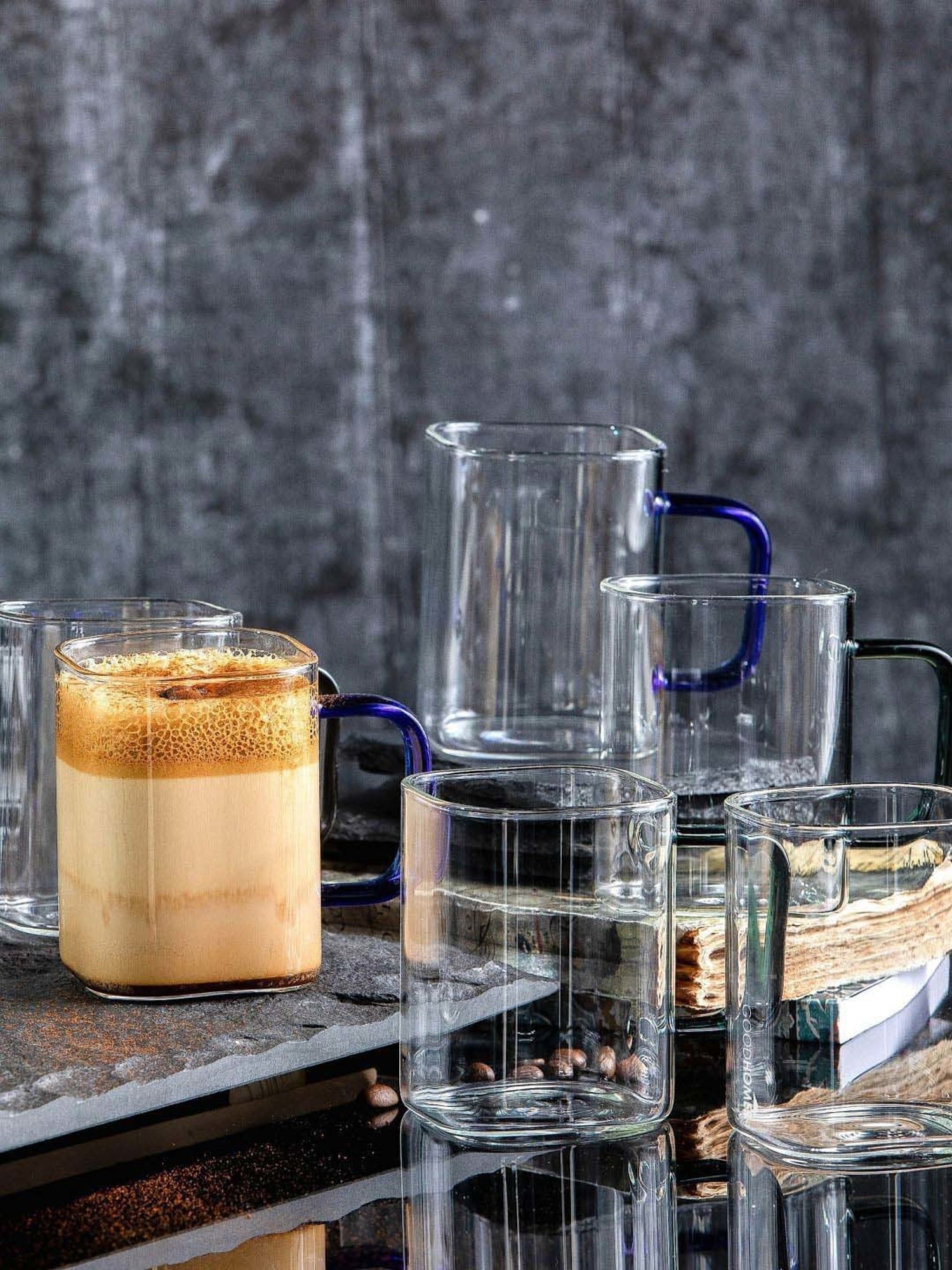 Goodhomes Transparent Glass Coffee Mug With Colourful Handle (0.23 L ...