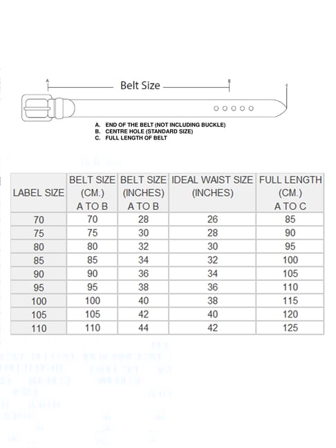 Levi's men's belt size chart store