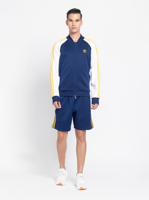 Blue & White Jackets by Adidas Originals for Men