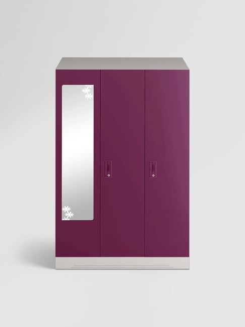 Godrej Interio Slimline 3-Door Steel Almirah, Purple (1-Year Warranty ...
