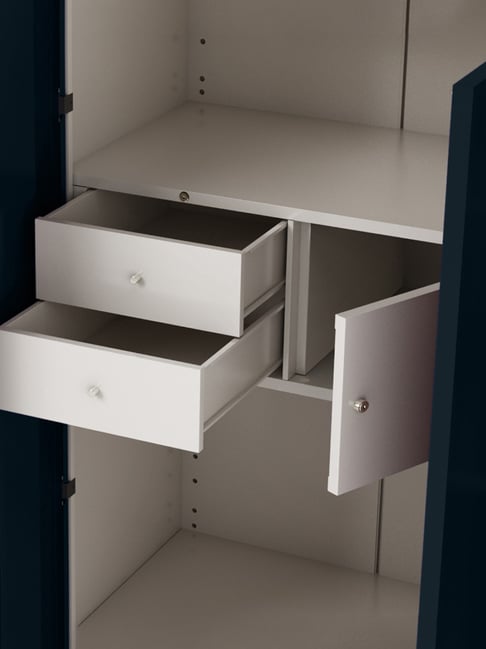 Godrej Interio Slimline 3 Door M2 Steel Almirah, Locker & Drawer, Pac Blue