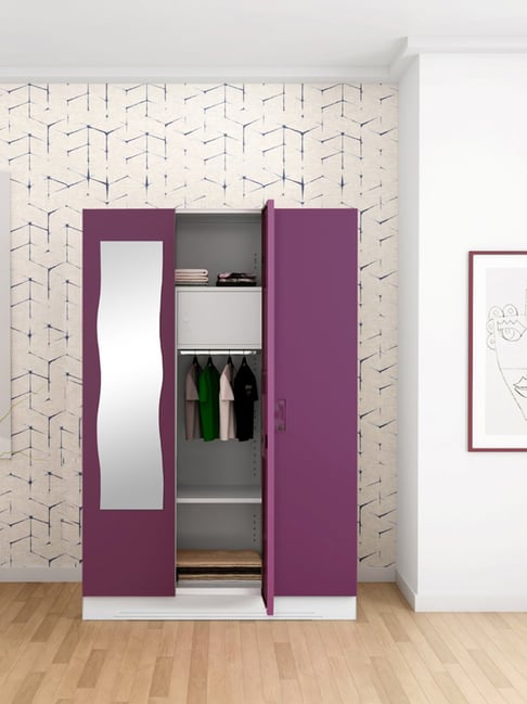 Buy Godrej Interio Slimline 3 Door Almirah Purple 1 Locker 2 Drawers at Best Price Tata CLiQ