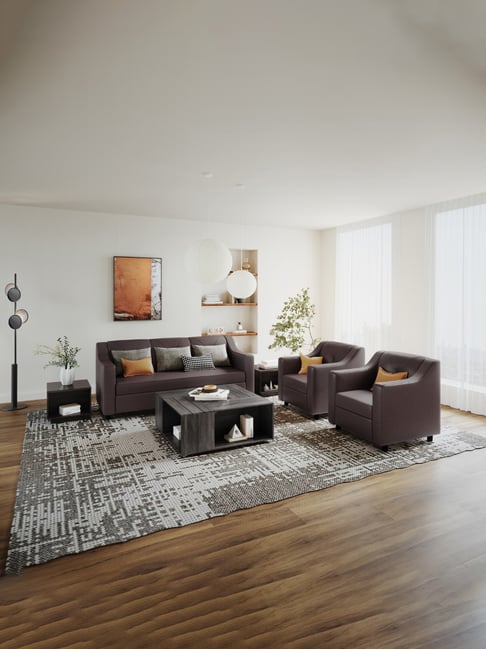 Godrej Interio Monarch 3-Seater Leatherette Sofa, 1-Year Warranty ...