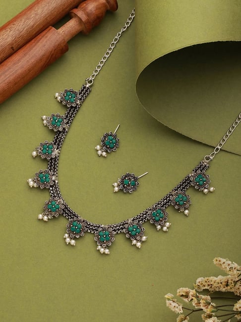 Buy Silver Oxidized Jewellery official Set SIA431809