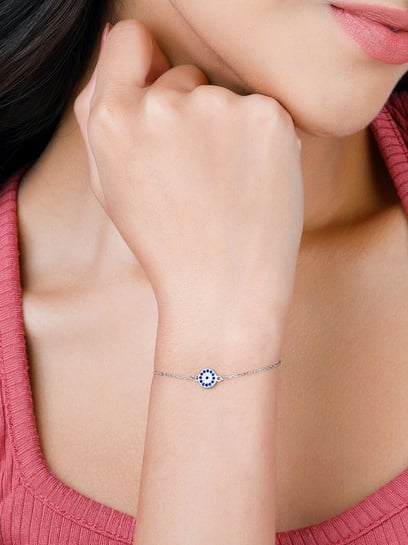 Buy Sterling Silver Evil Eye Bracelet Online At Best Price Tata CLiQ