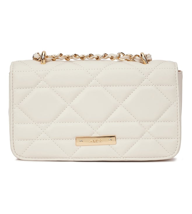 ALDO White BENNNA Quilted Medium Cross Body Bag