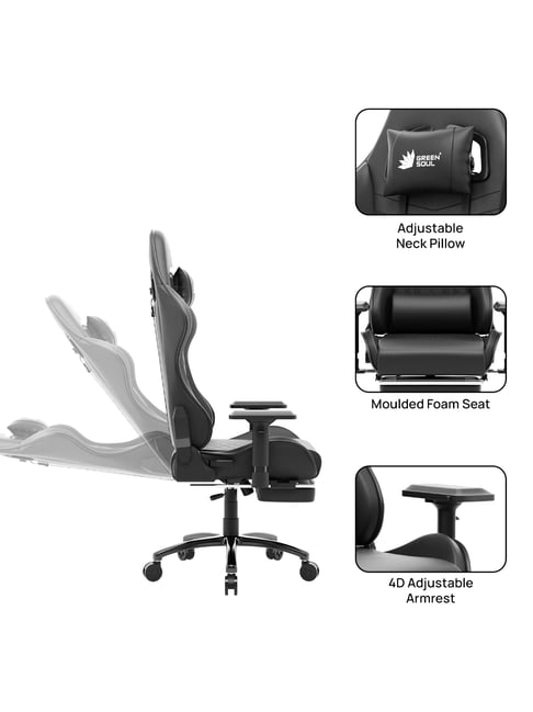 Green Soul Ghost Black Leather High Back Gaming Chair