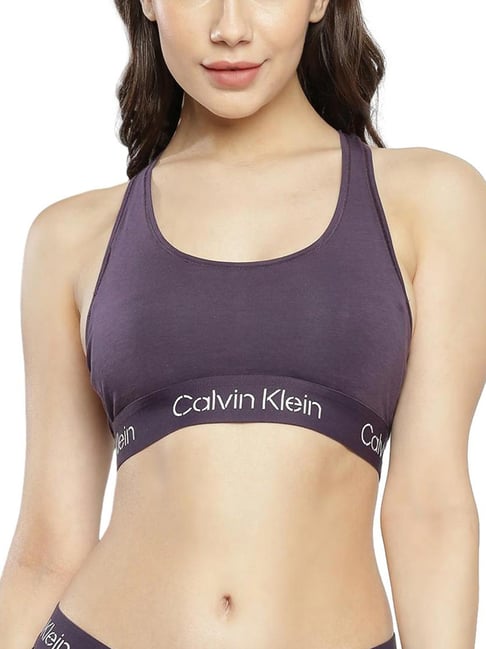 Purple calvin klein bra store