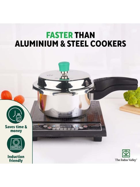 Buy The Indus Valley Silver Stainless Steel Pressure Cookers (2 L) at ...