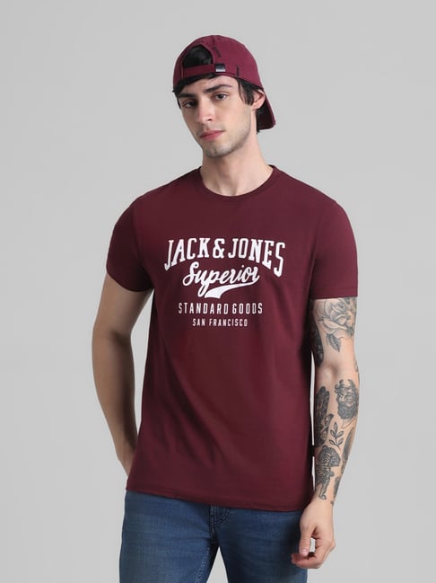 Jack & Jones T-shirts & Polos for Men in Maroon