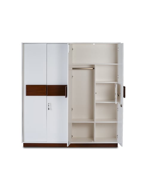 Buy Durian Magnolia White and Brown MDF Wardrobe at Best Price Tata CLiQ