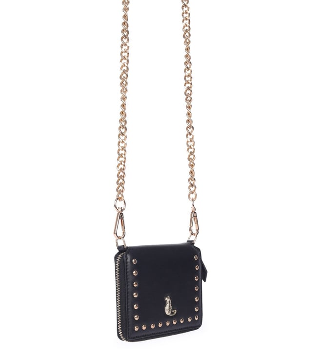TIGER MARRON Black DELANI Studded Mini Cross Body Bag