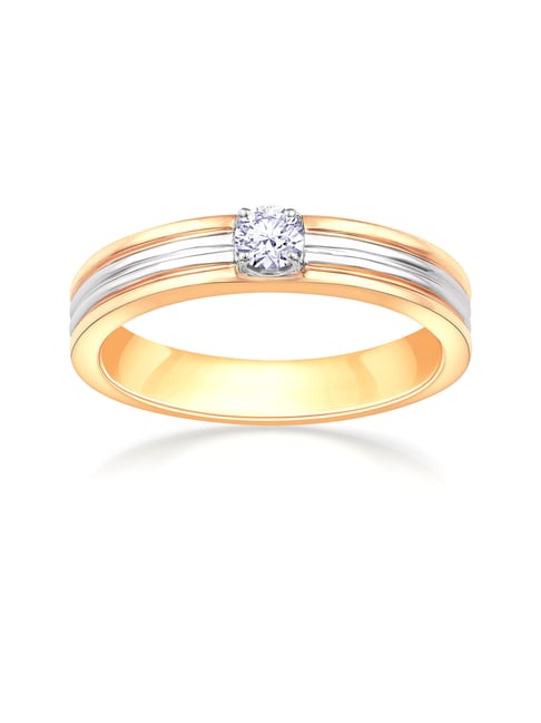 Buy Malabar Gold and Diamonds 18k Two Tone Gold Diamond Casual Ring Online At Best Price Tata CLiQ