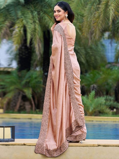 Women's Clothing Satrani Rust Sarees and Lehenga Sets