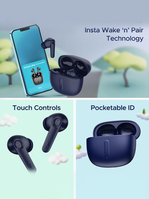 Buy Boat Airdopes Max TWS In Ear Earbuds (Bold Blue)) Online At Best ...