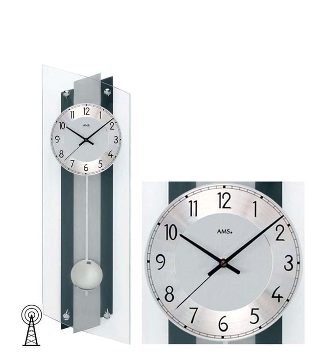Buy AMS Clocks Black & White Medium Analog Pendulum Wall Clock Online ...