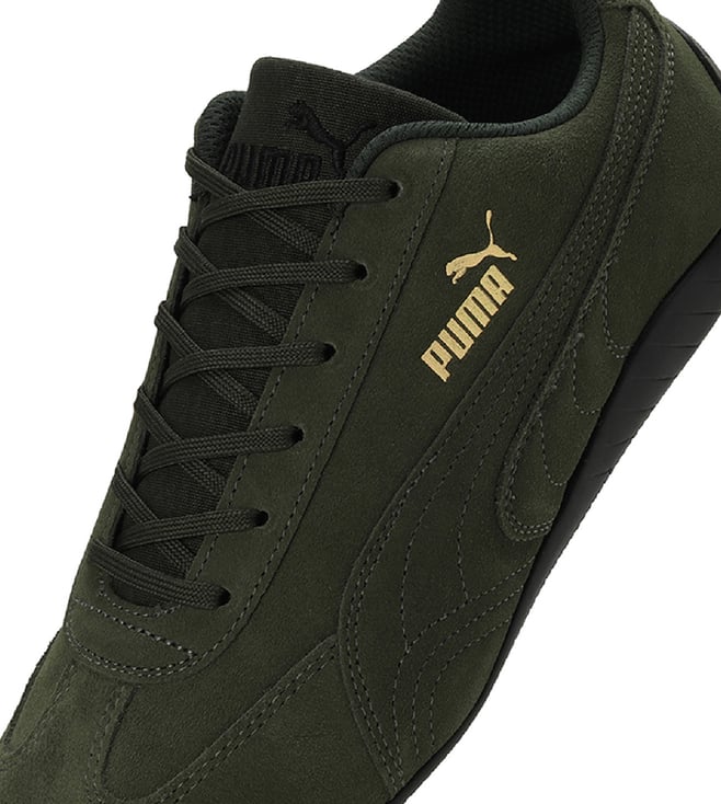 PUMA Men's Speedcat Shield SD Driving Green Logo Sneakers