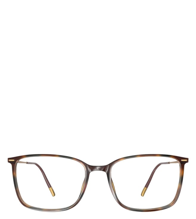 Silhouette 2932 /75 6130 Havana Illusion Lite Square Eye Frames for Men