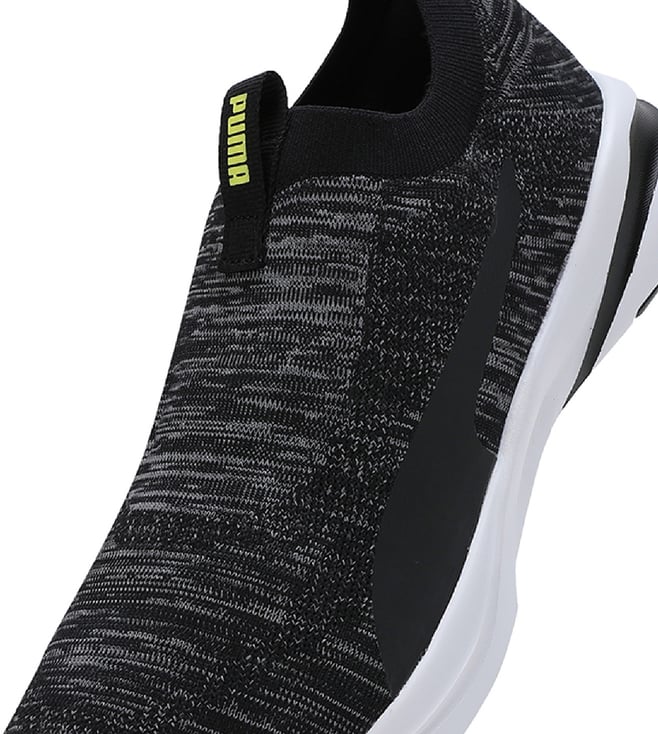 Puma Men's Softride Rift Runlyn Knit Slip On Black Running Shoes