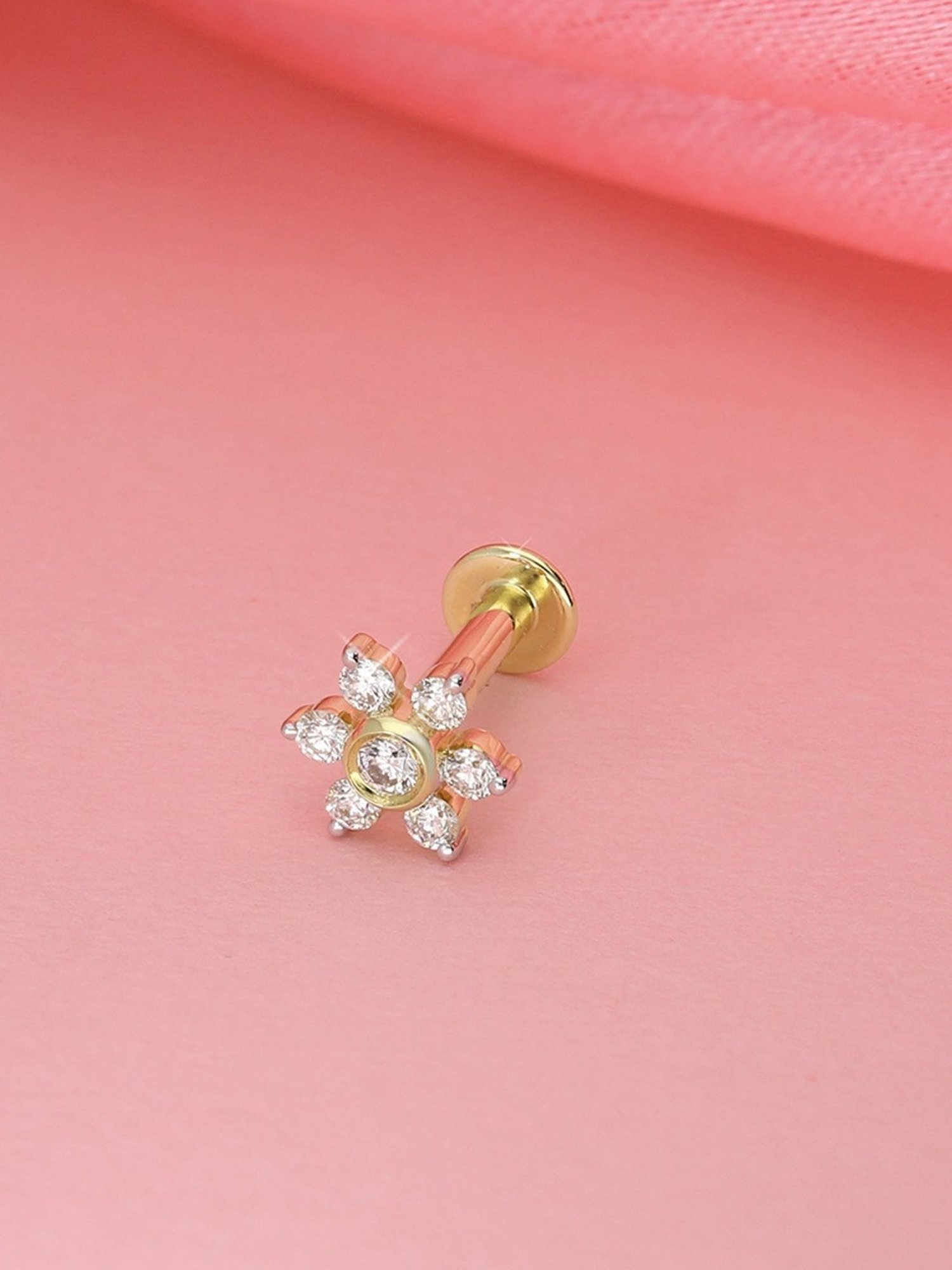 Buy Malabar Gold and Diamonds 18k Yellow Diamond Nosepin Online At Best Price Tata CLiQ