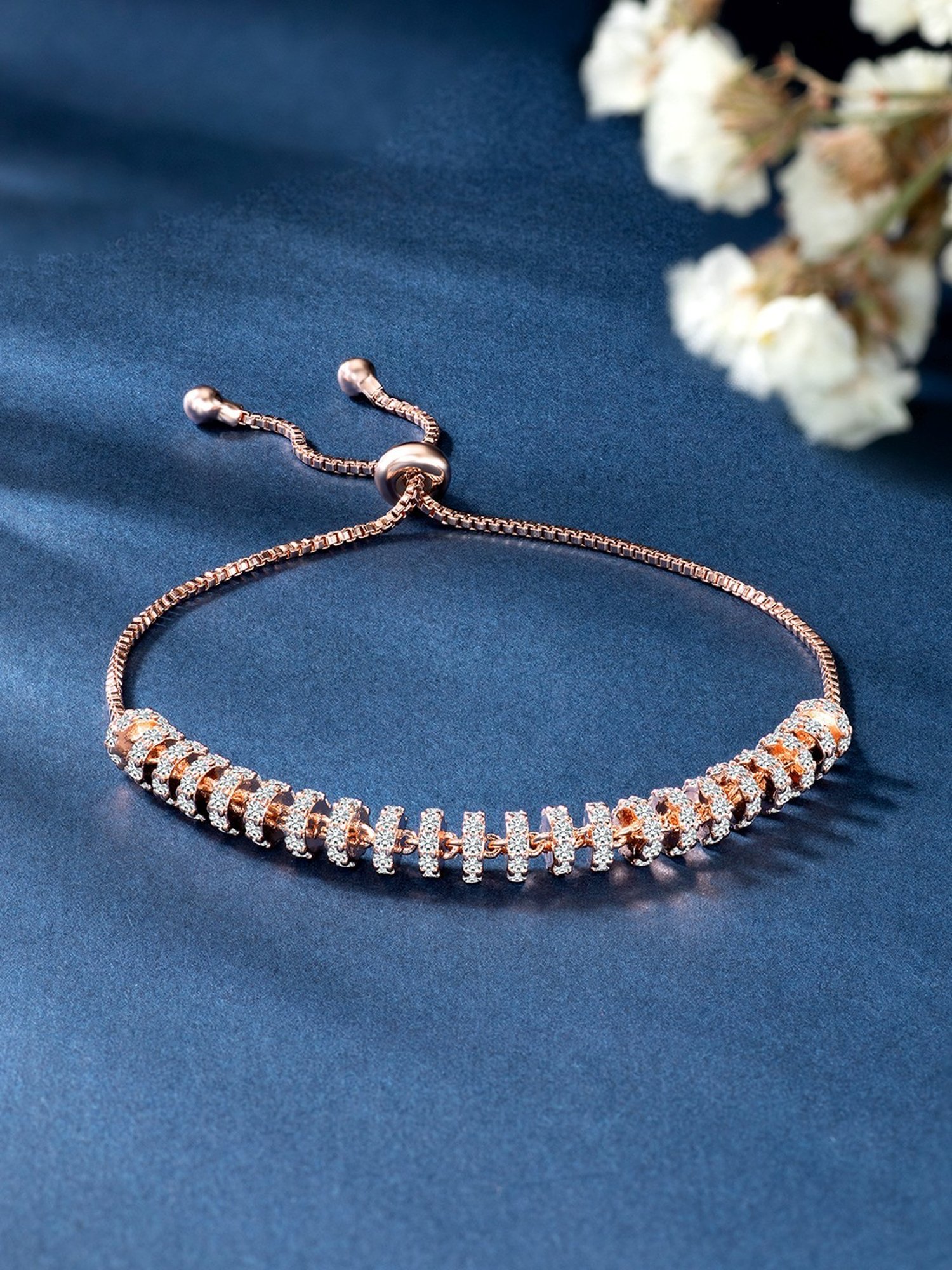 Buy Peora Stylish Rose Gold Plating Cubic Zirconia Bracelets Online At Best Price Tata CLiQ